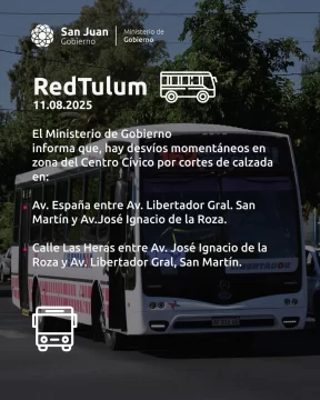 Habrá desvíos en los recorridos de micros de la Red Tulum por un acto ...